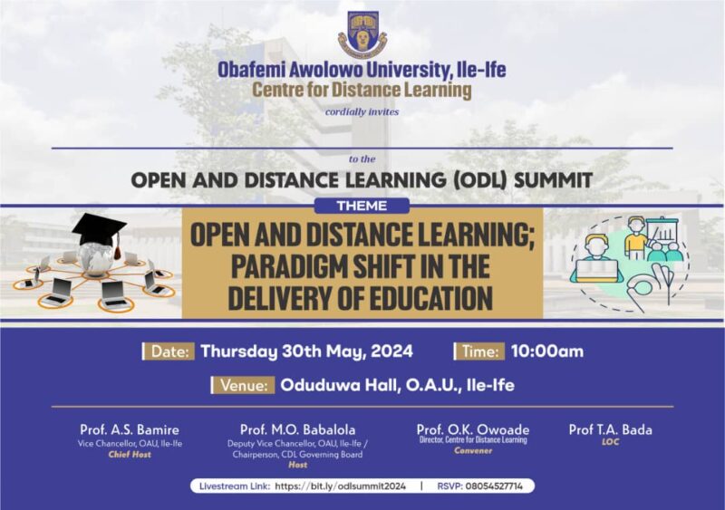 OAU Centre For Distance Learning Invites To The Open And Distance ...
